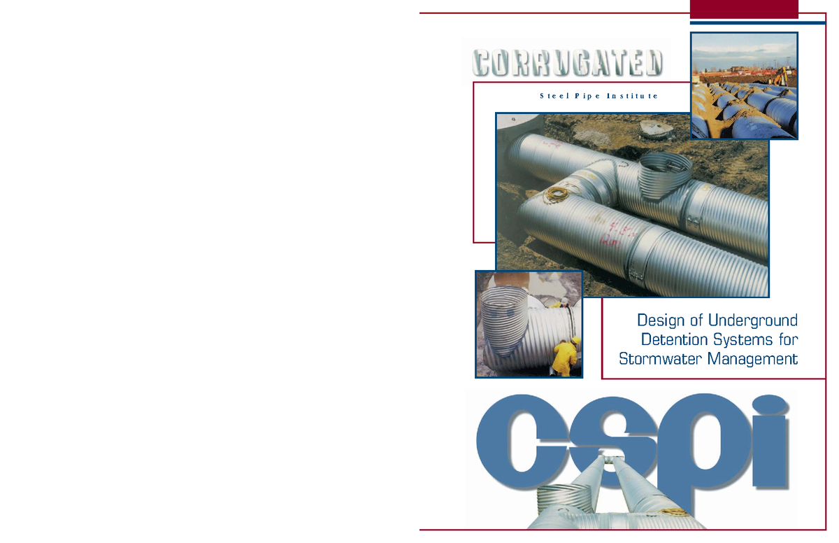 CSP 652: Design of Underground Detention Systems for Stormwater ...