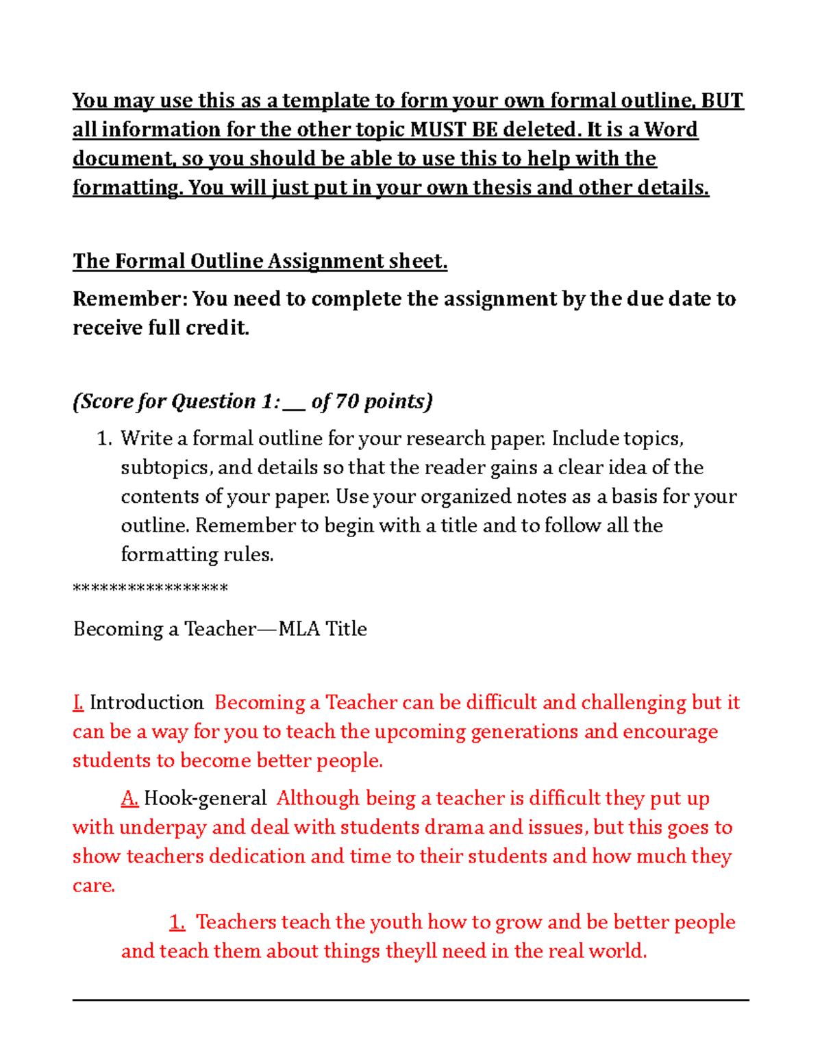 Copy of Edited Career Outline Template - You may use this as a template ...