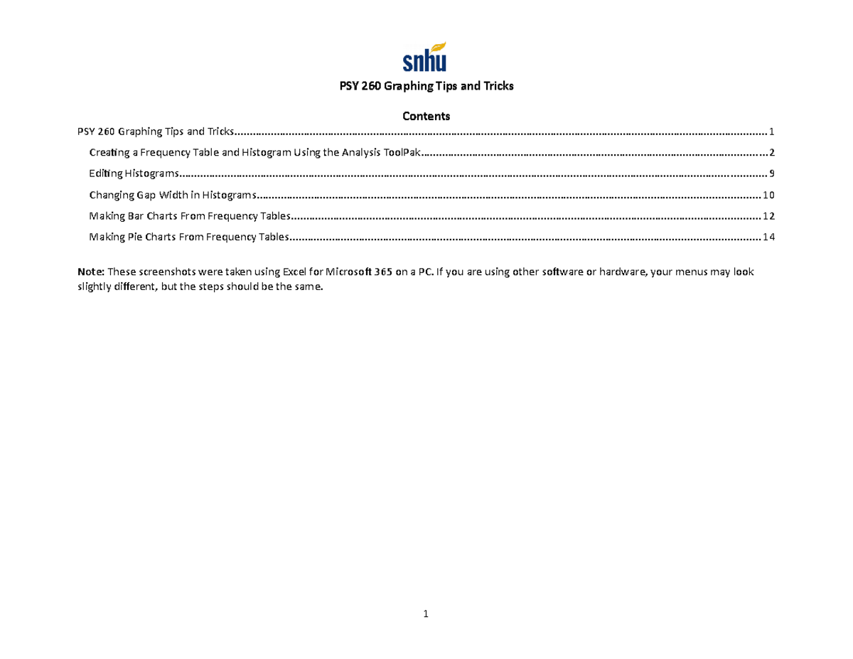 PSY260 Graphing Tips and Tricks - - Studocu