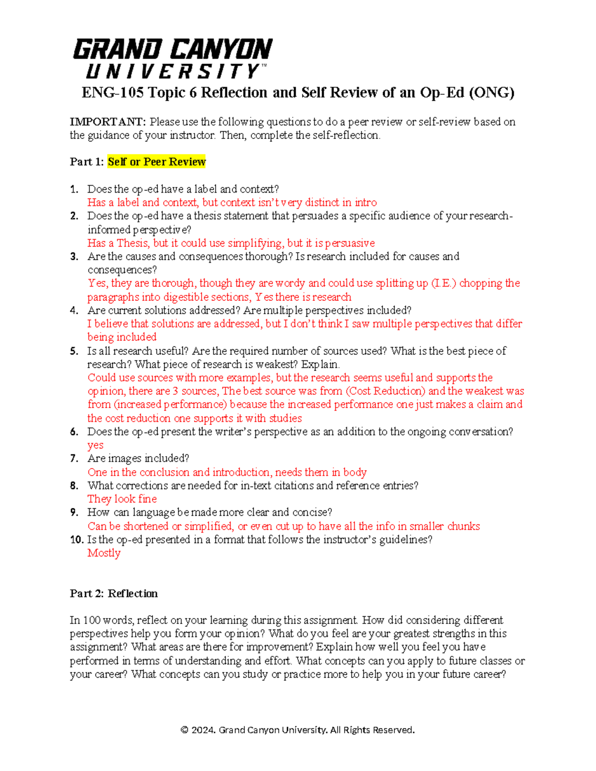 Op-ed self review - this is what needs to be done in order to make sure ...