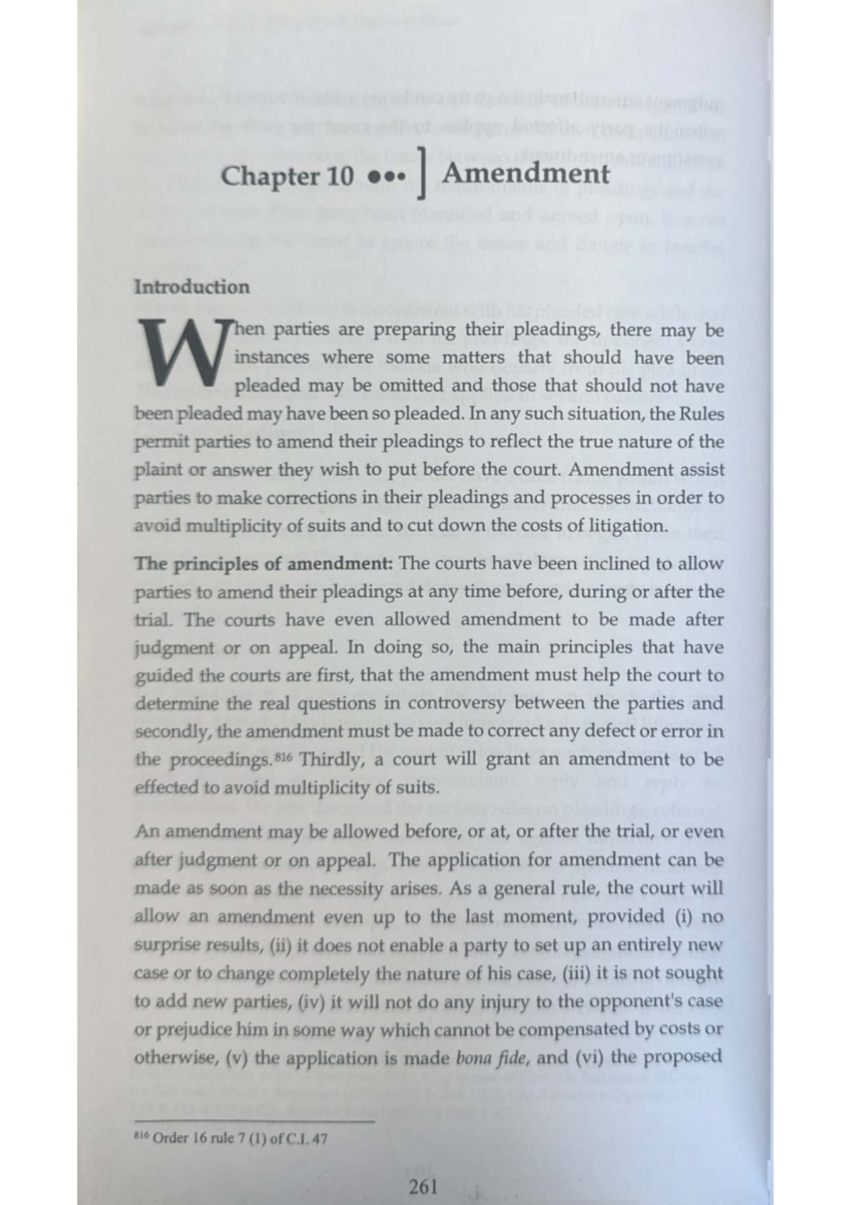 Chapter 10: Introduction to Amendments in Civil Procedure (C.I. 47 ...