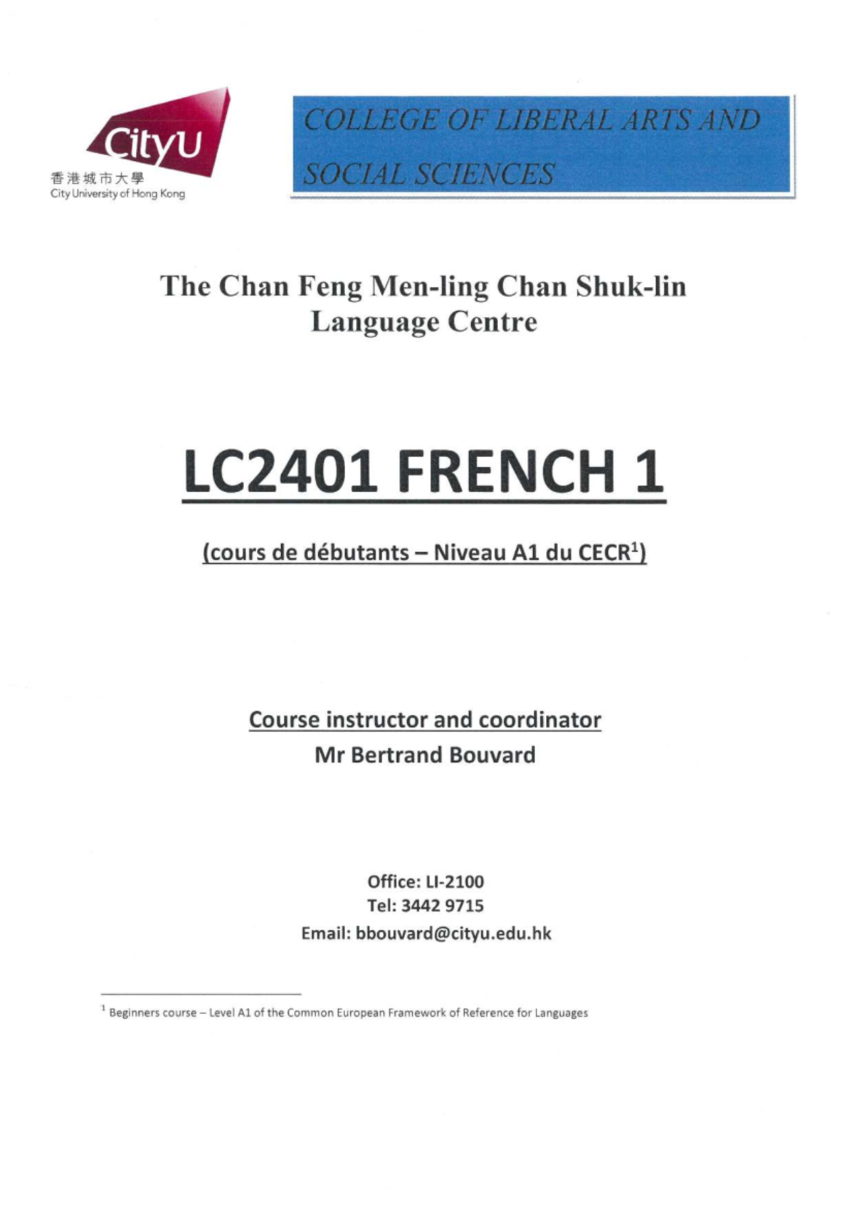 LC2401 French 1 - Student Book Overview and Lesson 0 Guide - Studocu