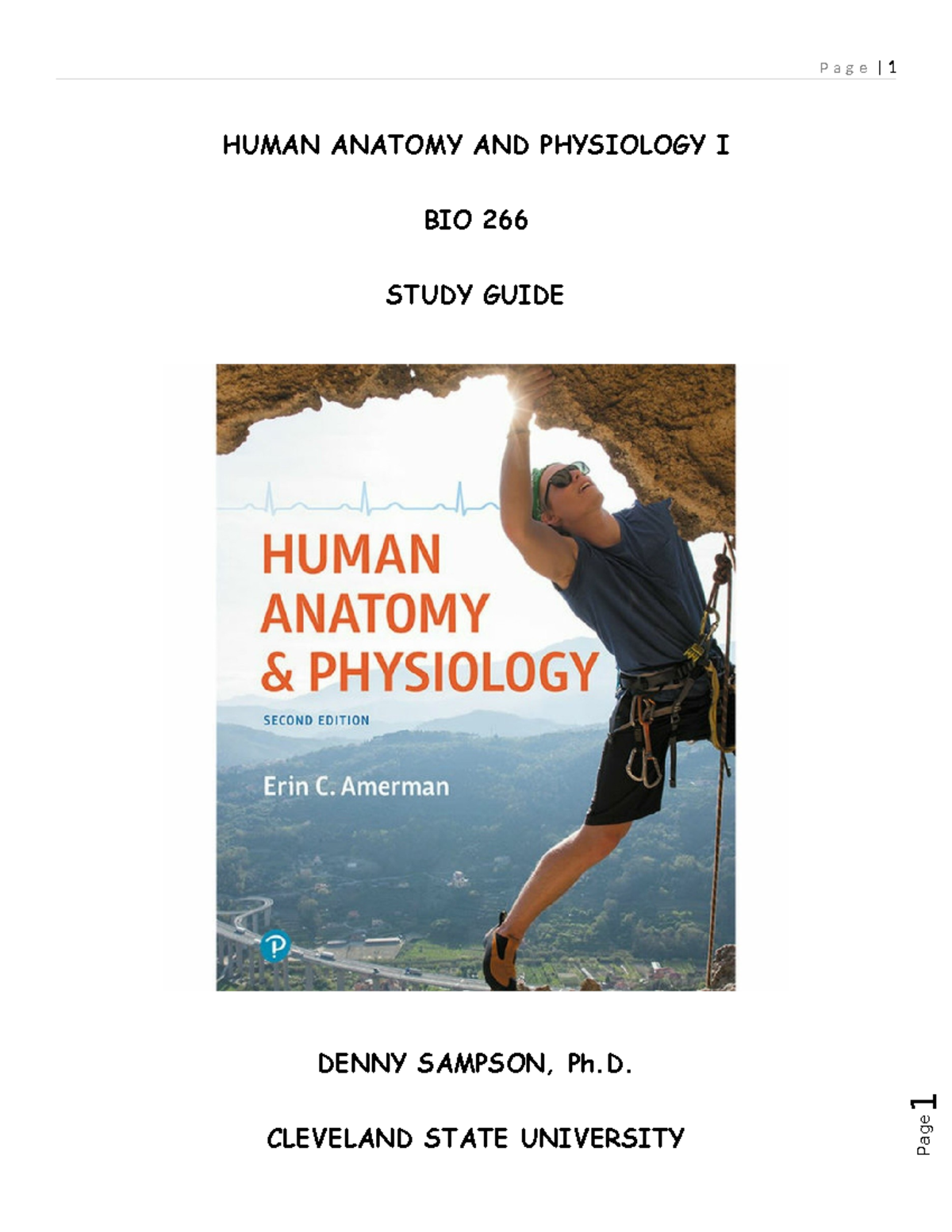 BIO 266 Anatomy & Physiology I Lecture Notes Supplement 2024 - Studocu