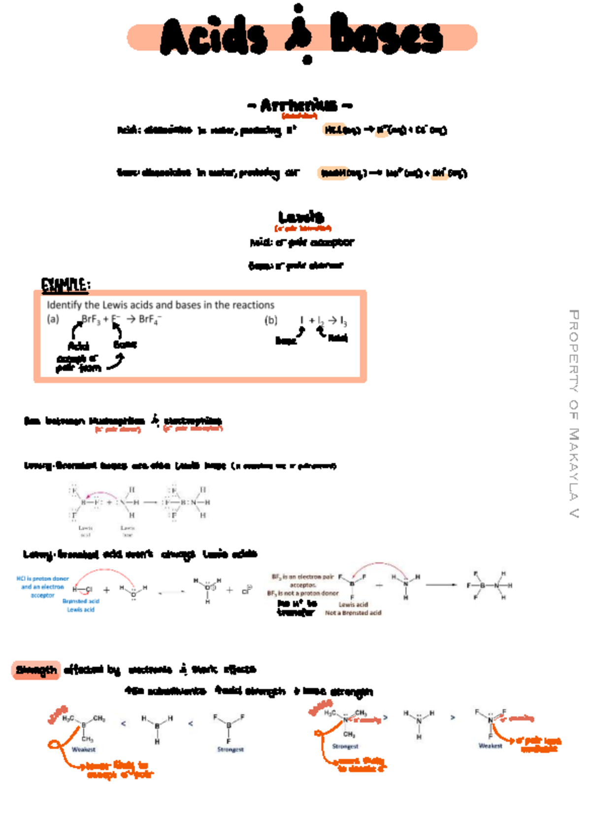 10. Acids and Bases: Arrhenius, Lewis, and Bronsted Concepts - Studocu