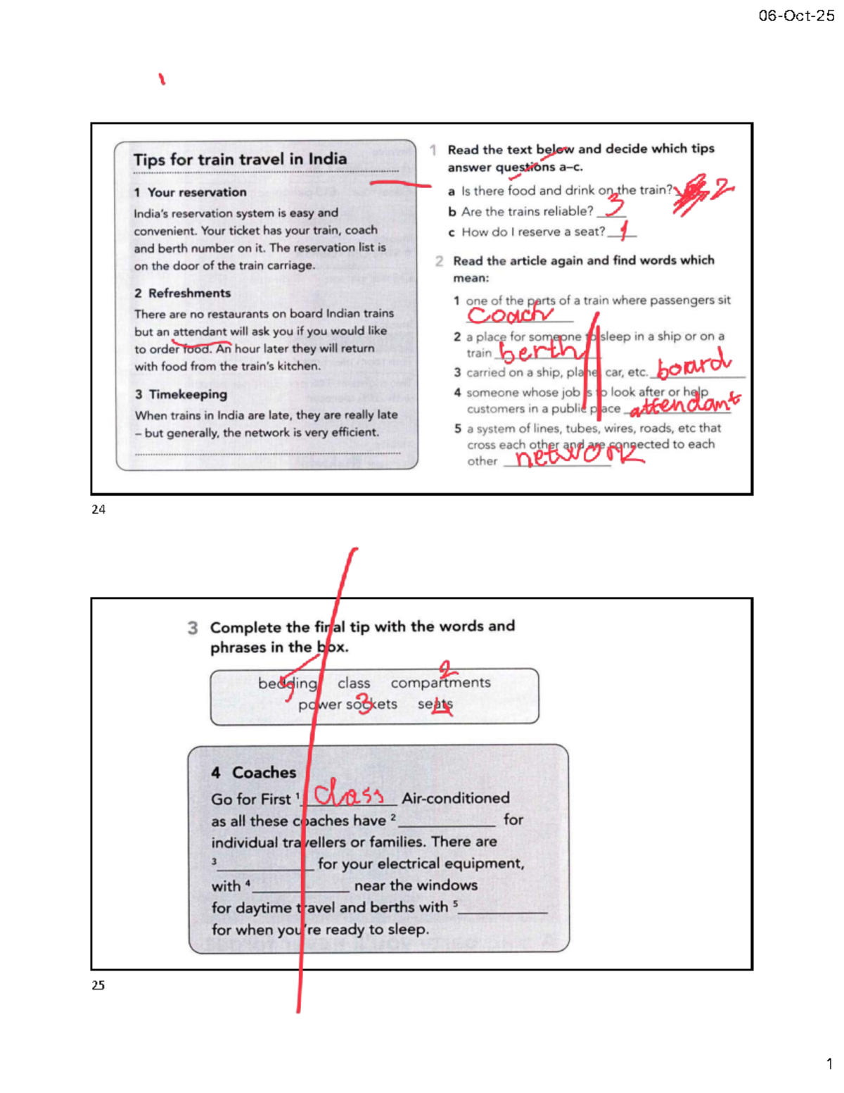 U2 English Review Exercises: Tips for Train Travel in India - Studocu