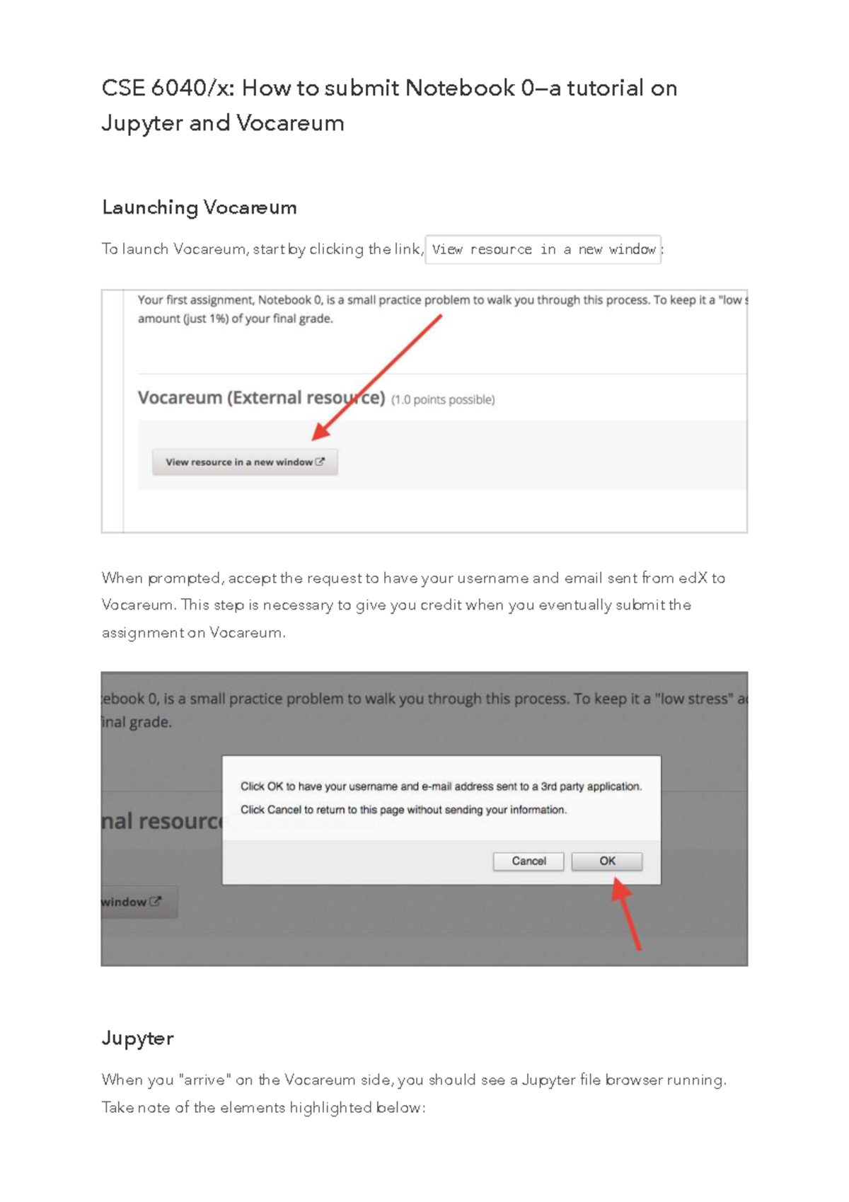 CSE Notebook 0 Submission Guide: Jupyter & Vocareum Tutorial - Studocu