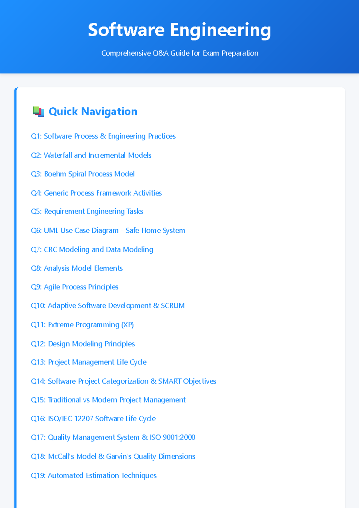 SEPM 2023 Comprehensive Guide for Software Engineering Exam Prep - Studocu