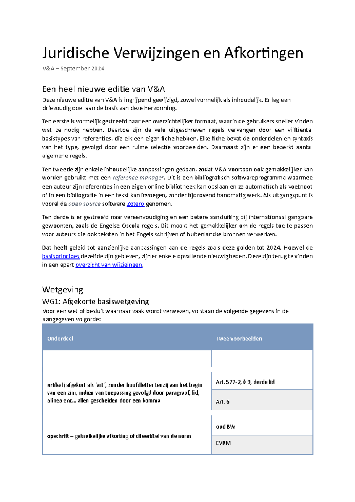 VA 2024 - V en A bundel - Juridische Verwijzingen en Afkortingen V&A ...