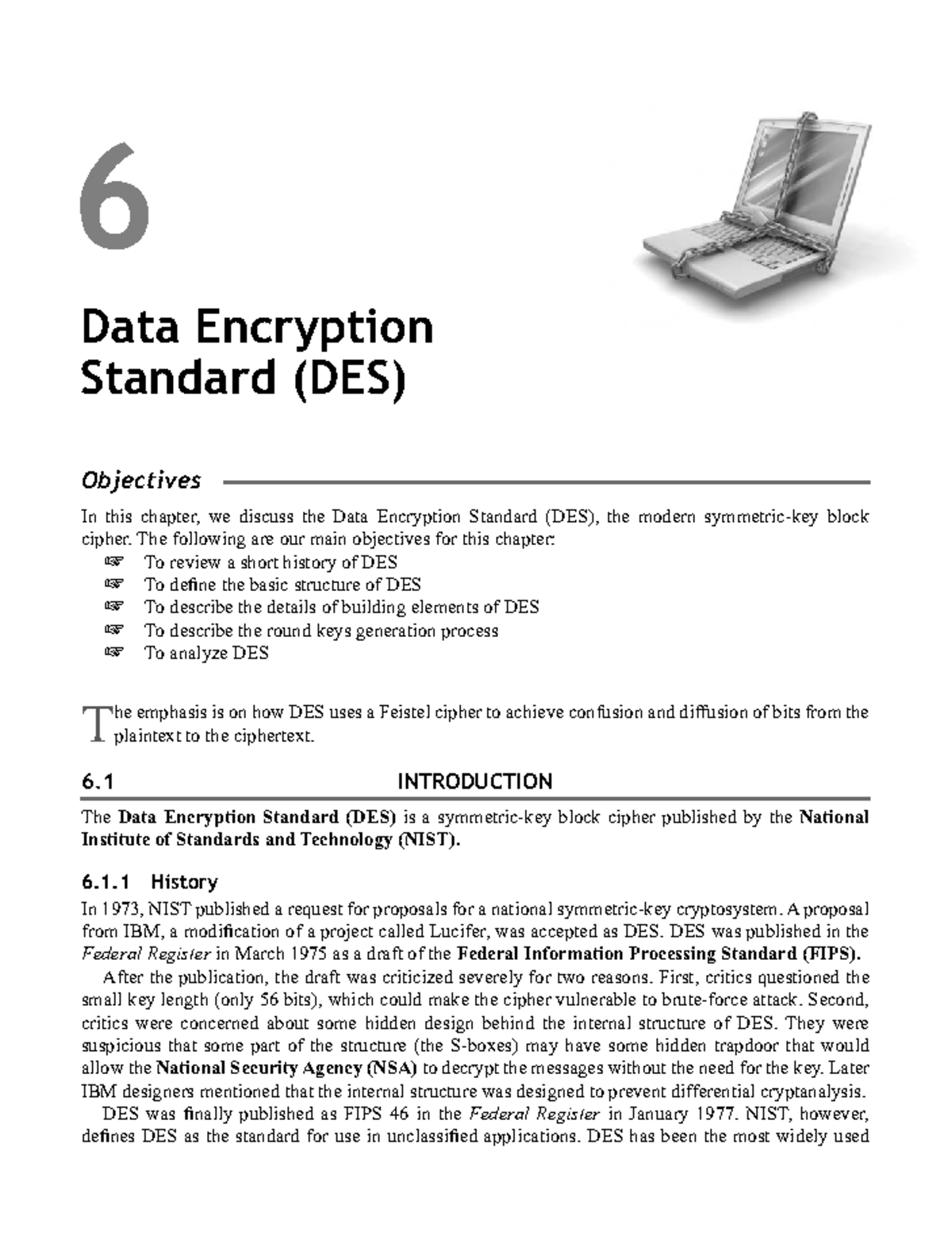 Chapter 06: Data Encryption Standard (DES) Overview and Analysis - Studocu
