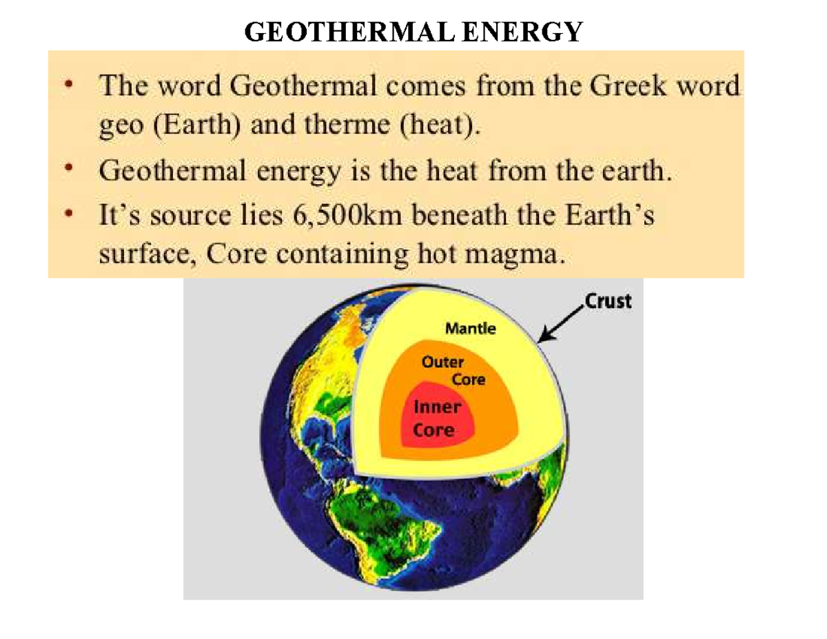 Geothermal Energy Overview - OEE351 Notes - Studocu