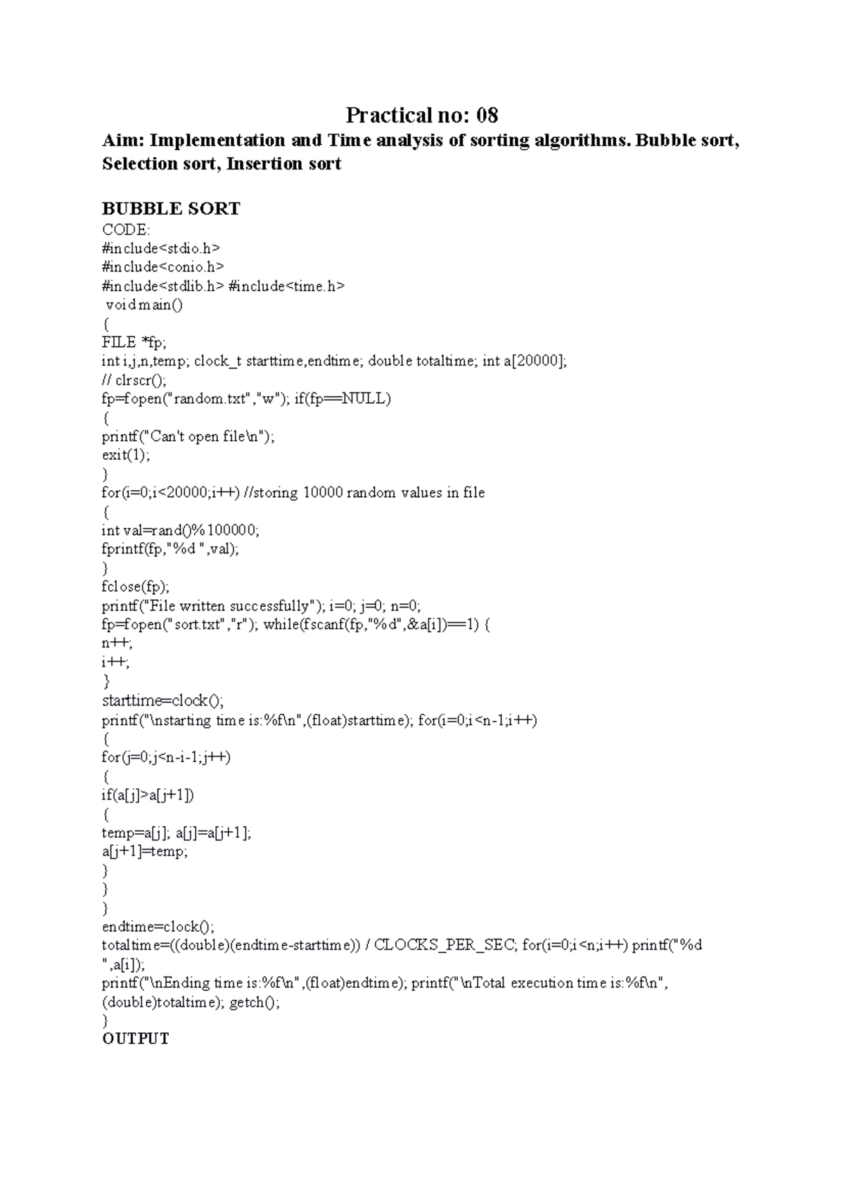 GTU BE CSE5 ADA PRA8 - practical for algorithm analysis development ...