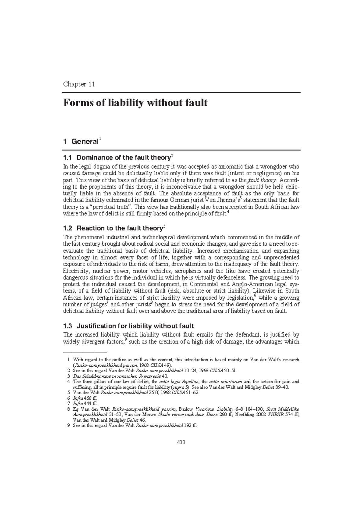 Law of Delict: Chapter 11 - Liability Without Fault (8th Ed) - Studocu