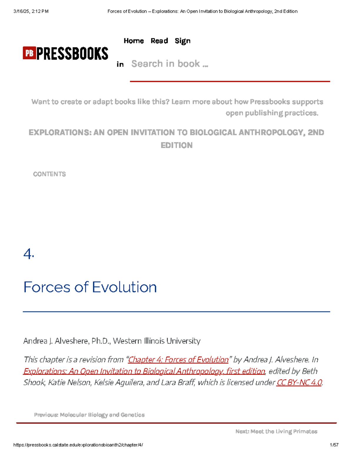 Forces of Evolution: Chapter 4 Insights from Biological Anthropology ...