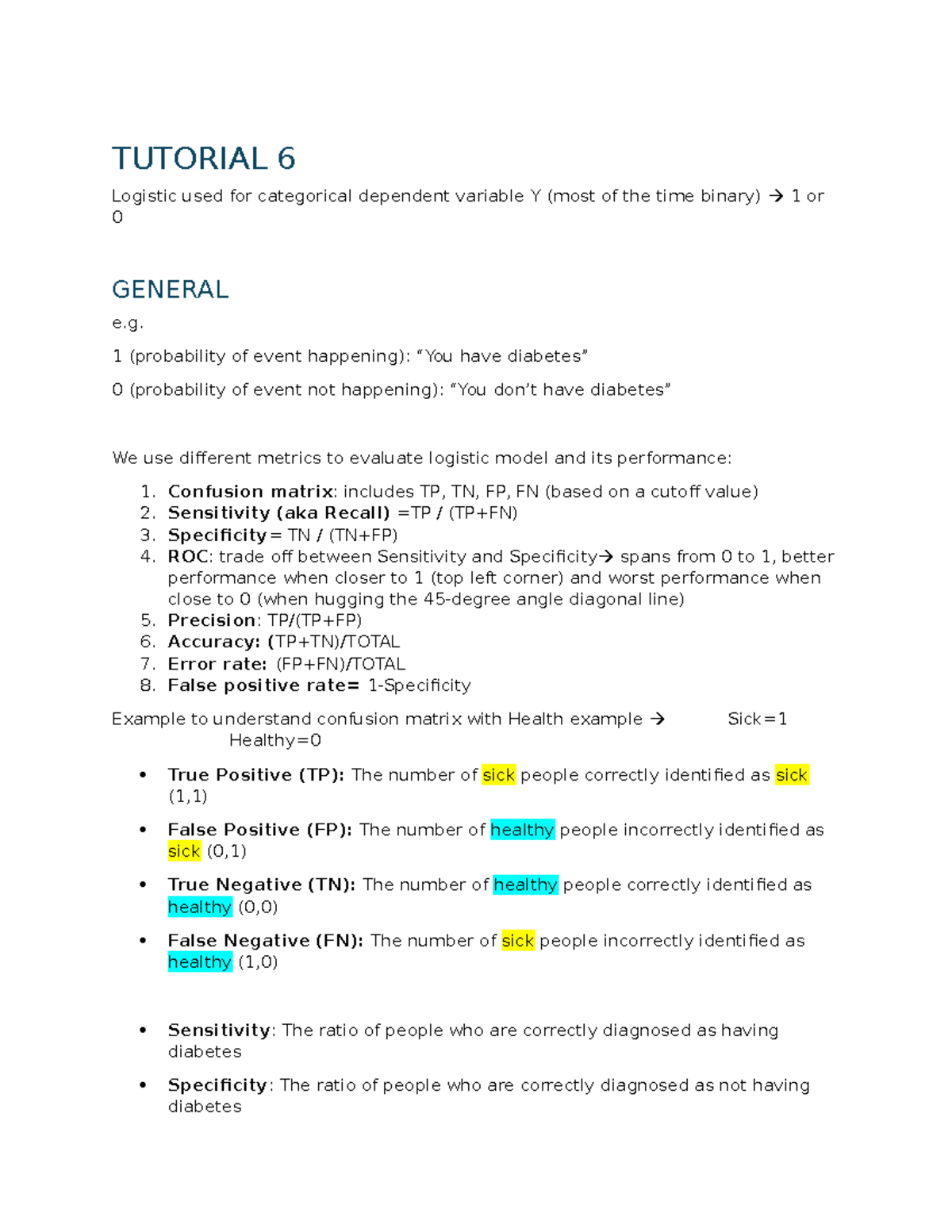 TUT 6 - Logistic Regression for Categorical Variables Analysis - Studocu