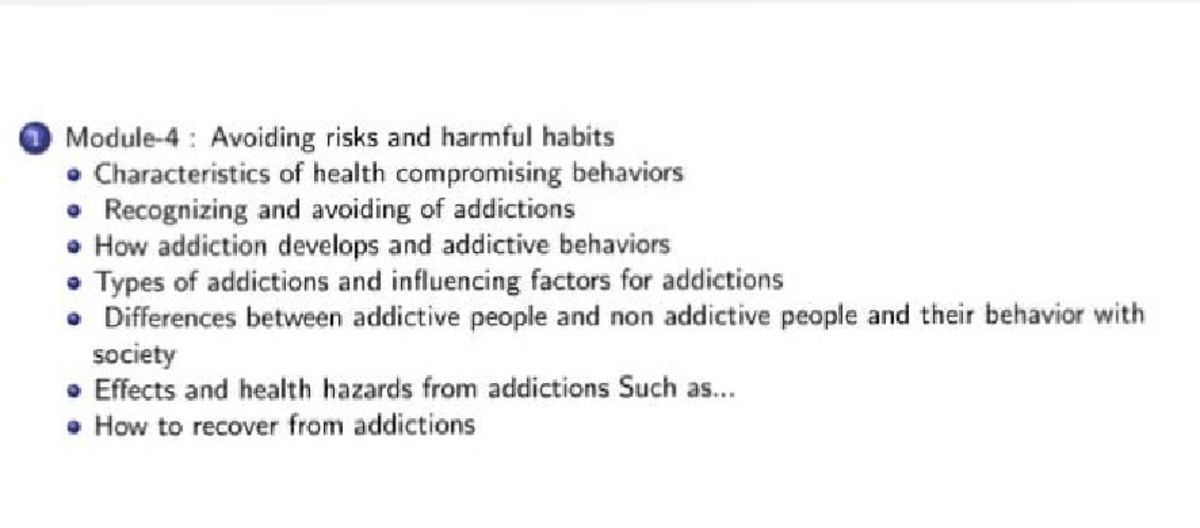 Health compromising behaviors and addiction recovery strategies (HLS ...
