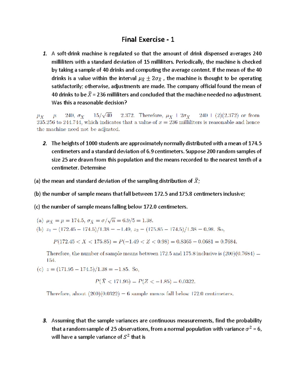 Final Exam - Practice Questions for Statistics 101 (EXC-1) - Studocu
