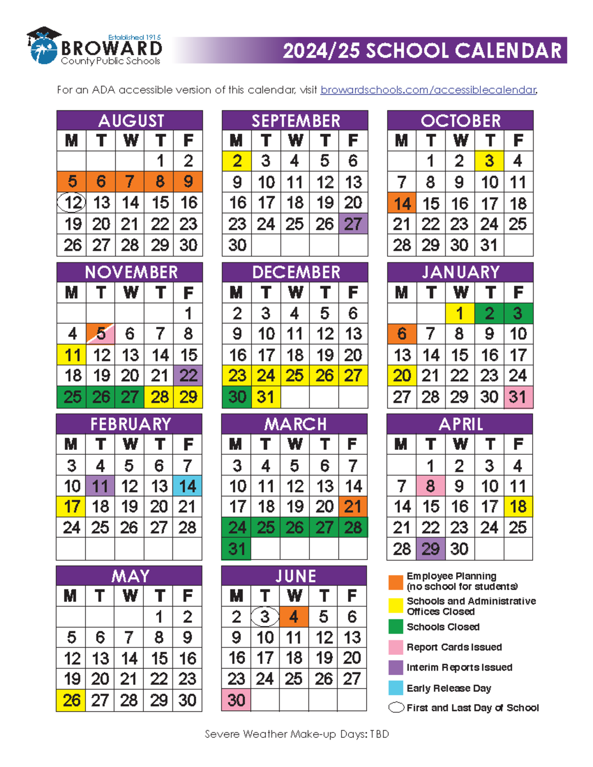 2024 25 School Calendar Broward County - 2024/25 SCHOOL CALENDAR ...