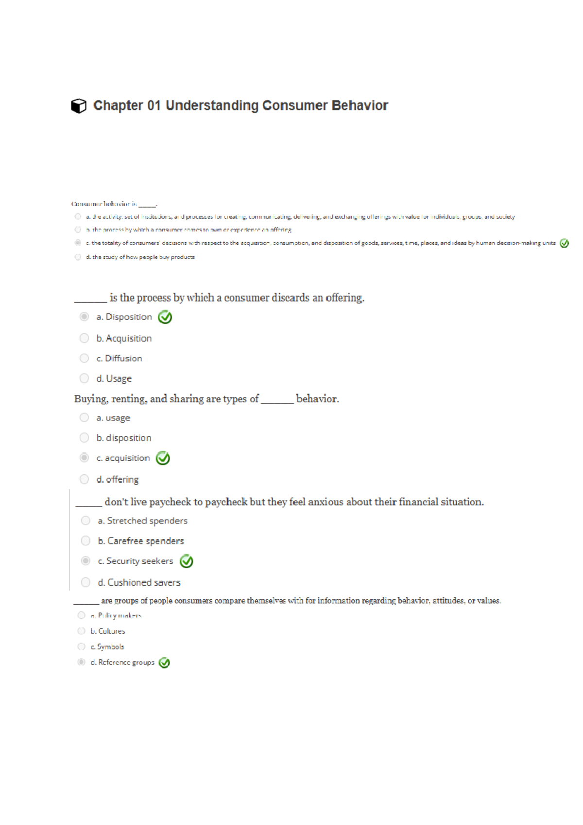 Chapter Notes on Consumer Behavior (Course Code: CENG 101) - Studocu