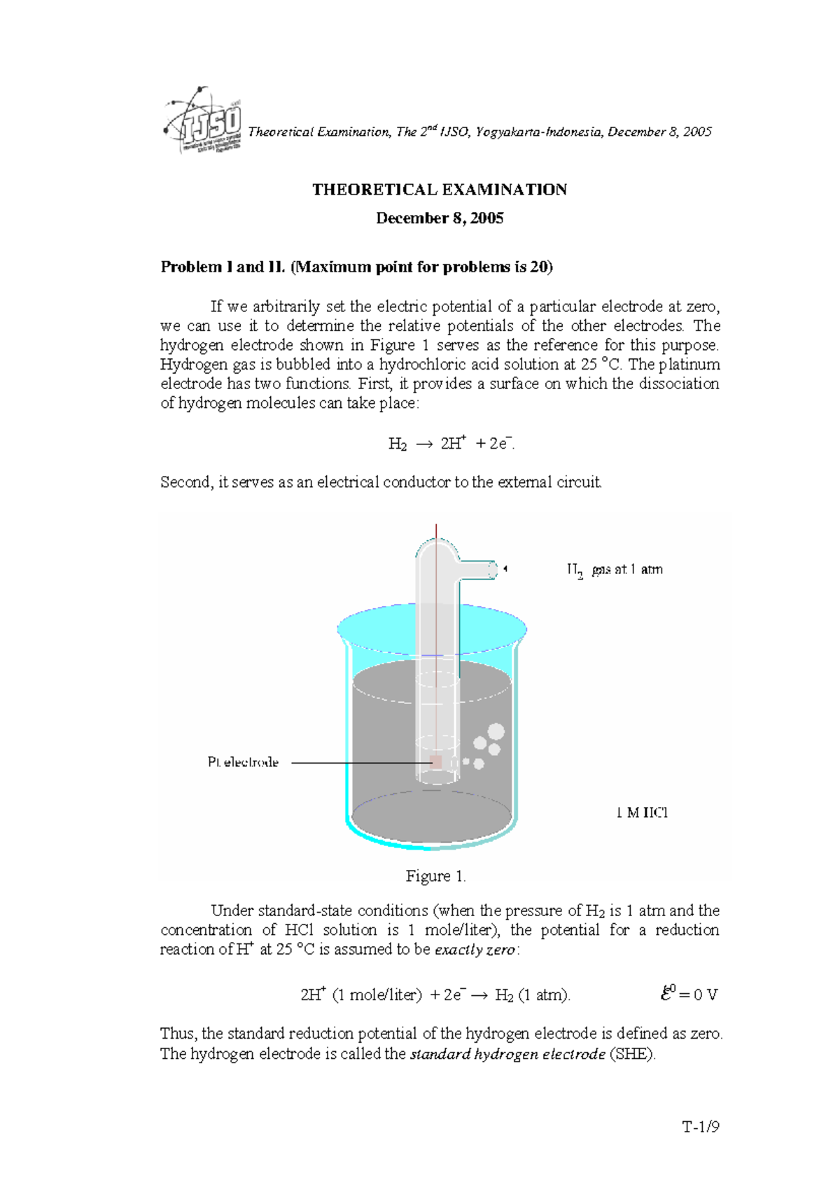 Theoretical Examination, 2nd IJSO 2005: Physics & Biology Problems ...