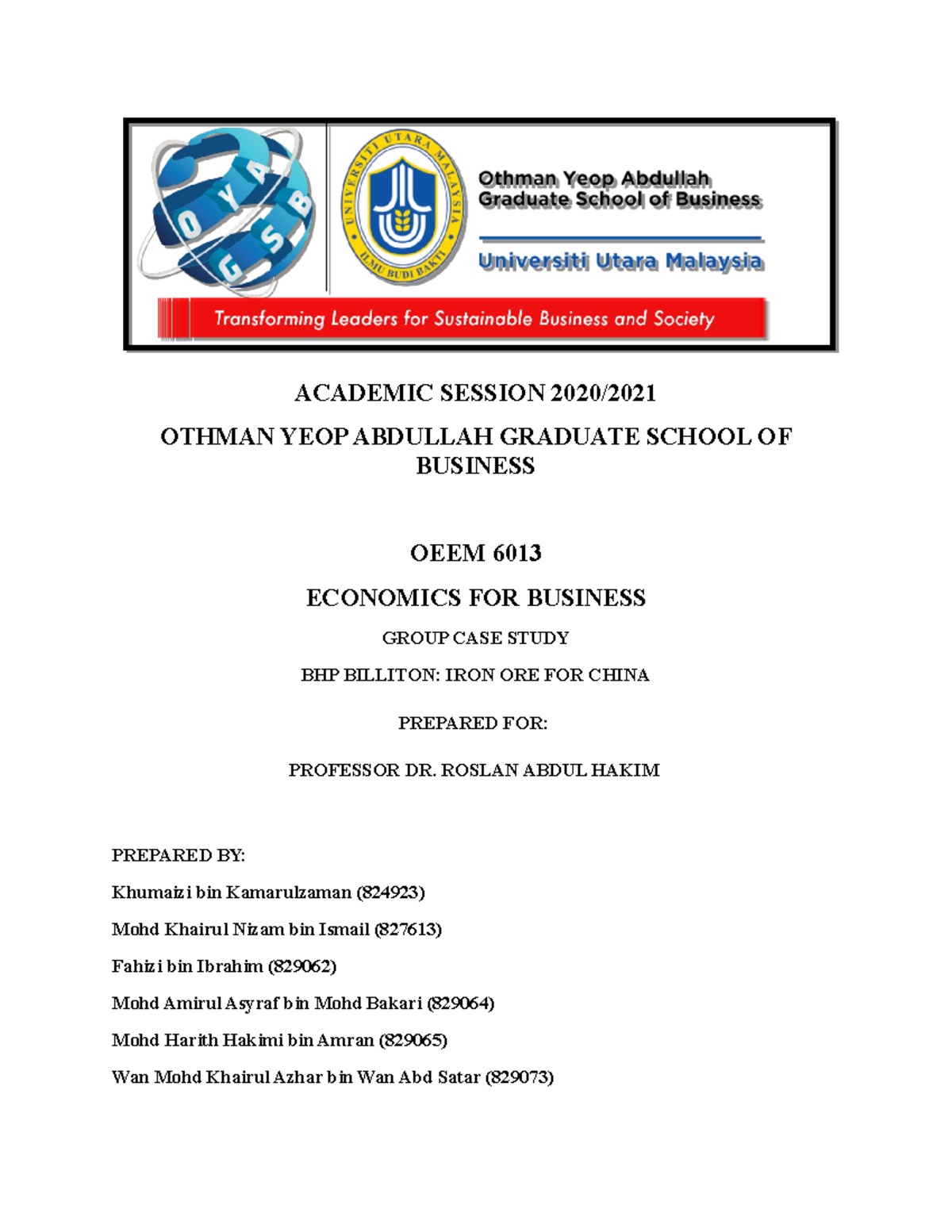 Case Assignment OJMP - ACADEMIC SESSION 2020/ OTHMAN YEOP ABDULLAH ...