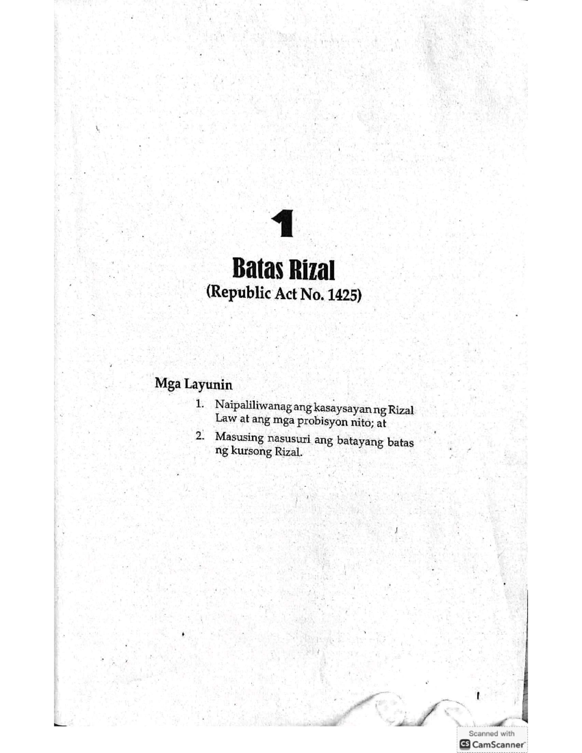 Rizal Law (RA 1425) Lesson Notes: Objectives and Historical Context ...