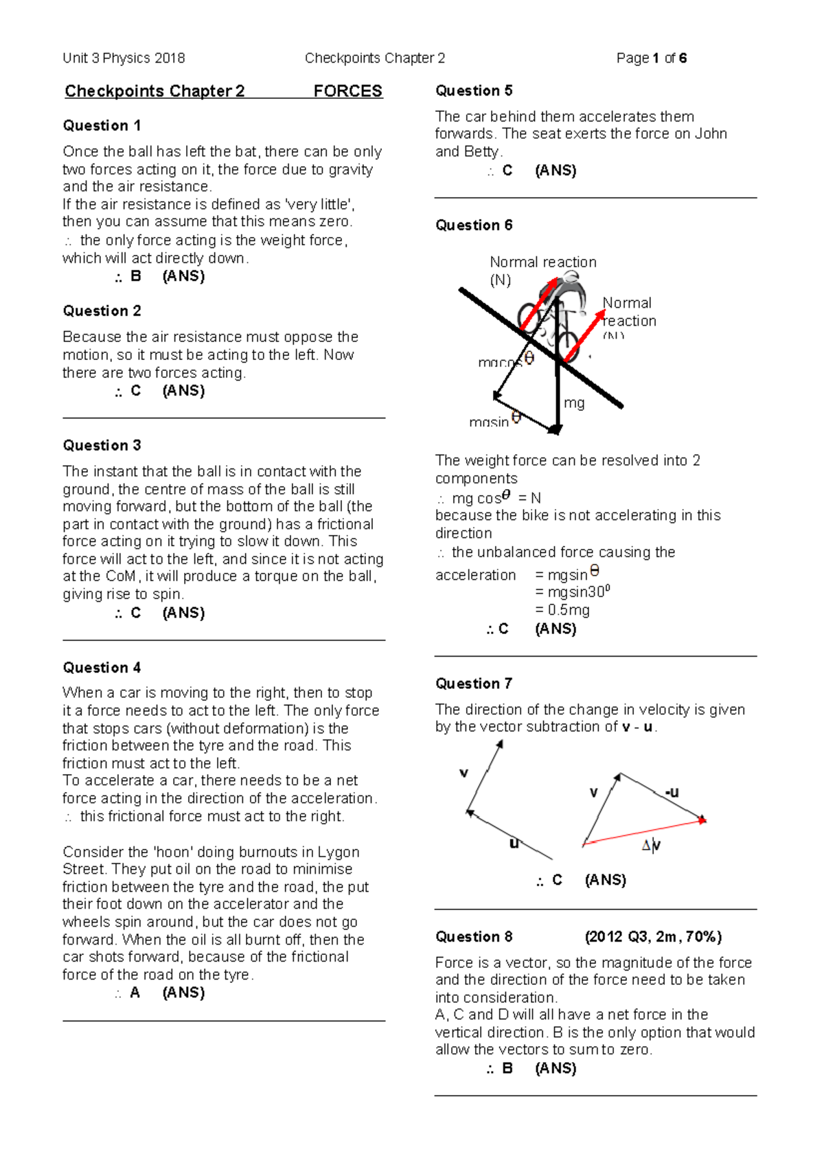 Chapter 2 - Checkpoints on Motion Basics (Solutions) - 75% Marks - Studocu