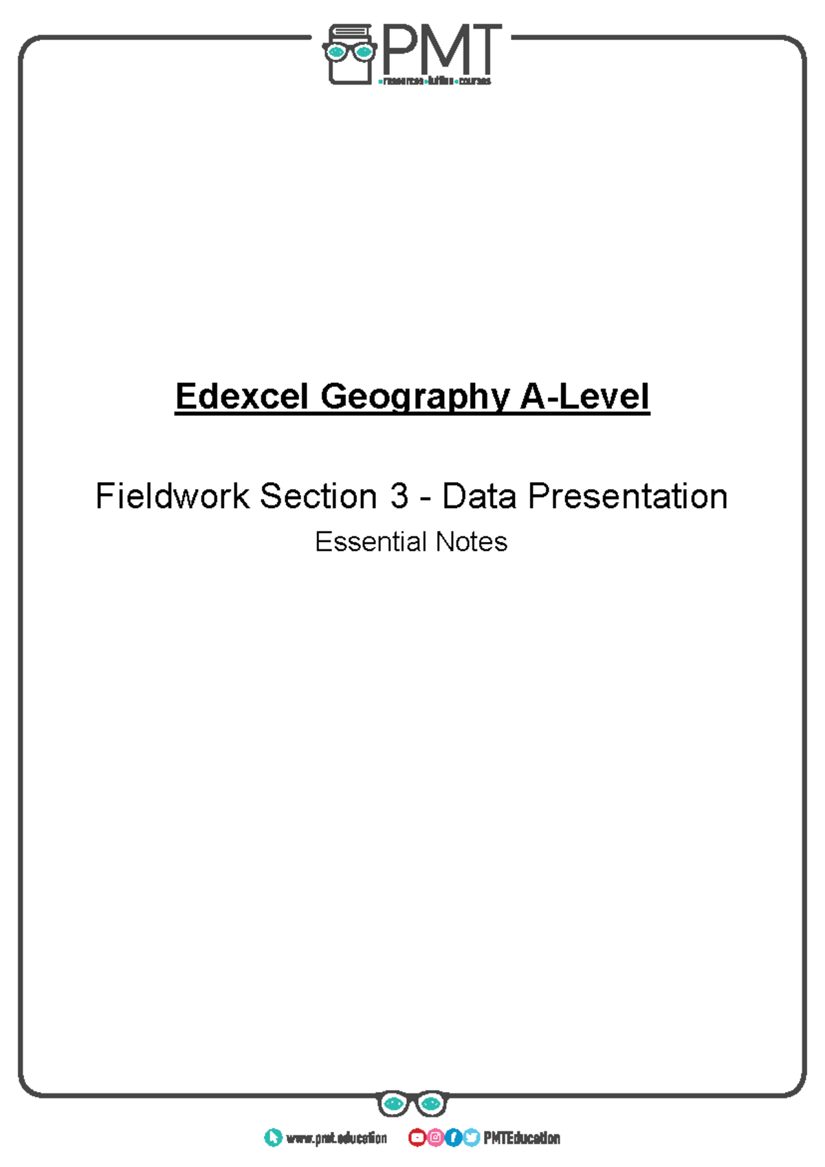 Edexcel Geography Fieldwork Section 3 Essential Data Presentation 7837