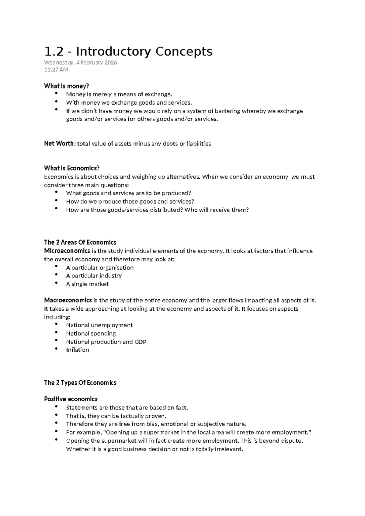 ECO 101: Introductory Economic Concepts and Principles Notes - Studocu