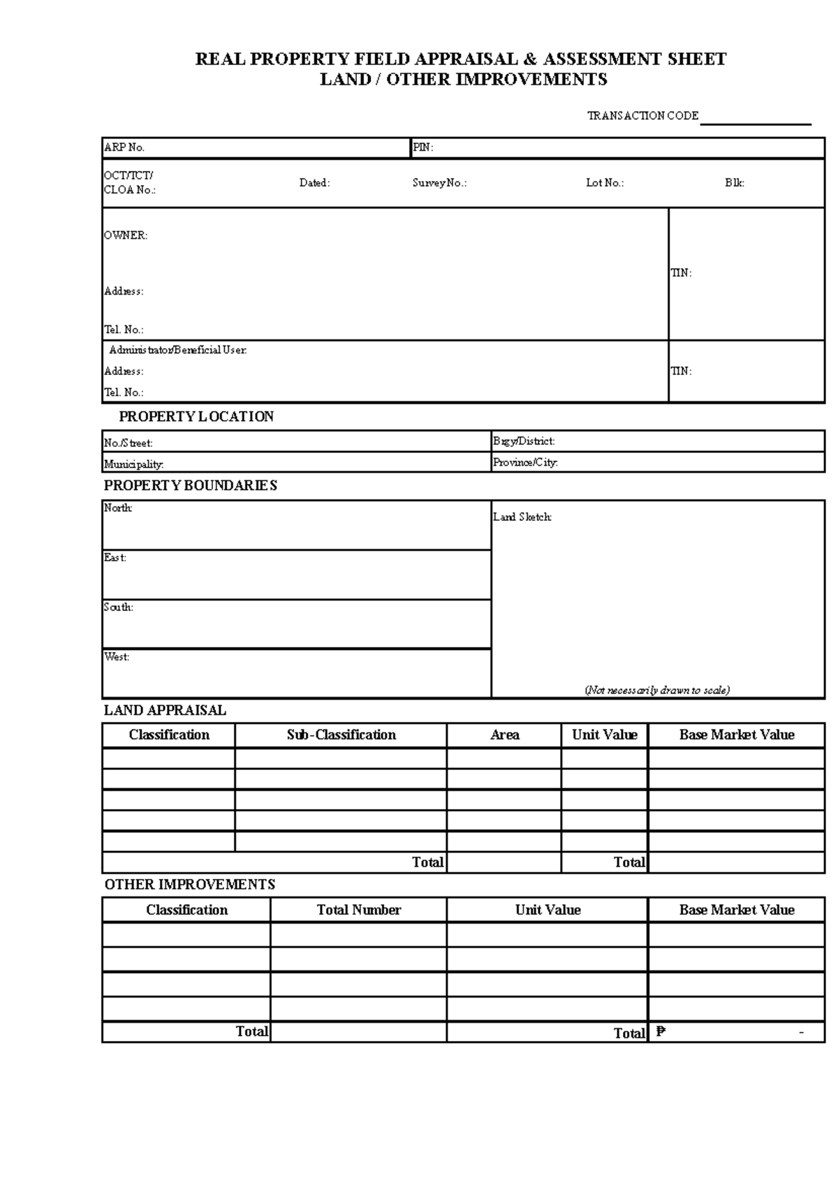 FAAS Review: Real Property Field Appraisal Assessment Sheet - Studocu