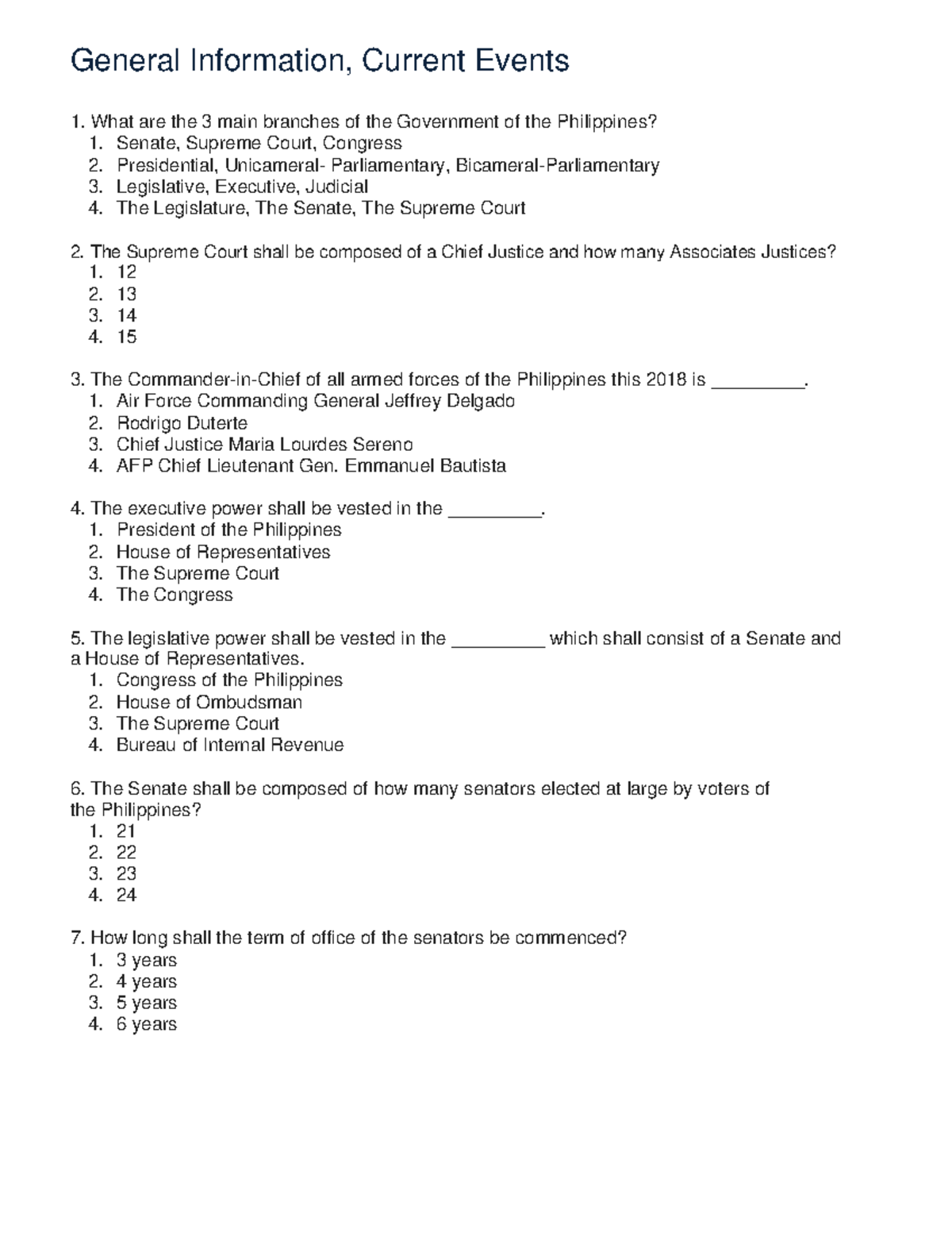 Civil Service Reviewer - general info 1 - Philippine Government with ...