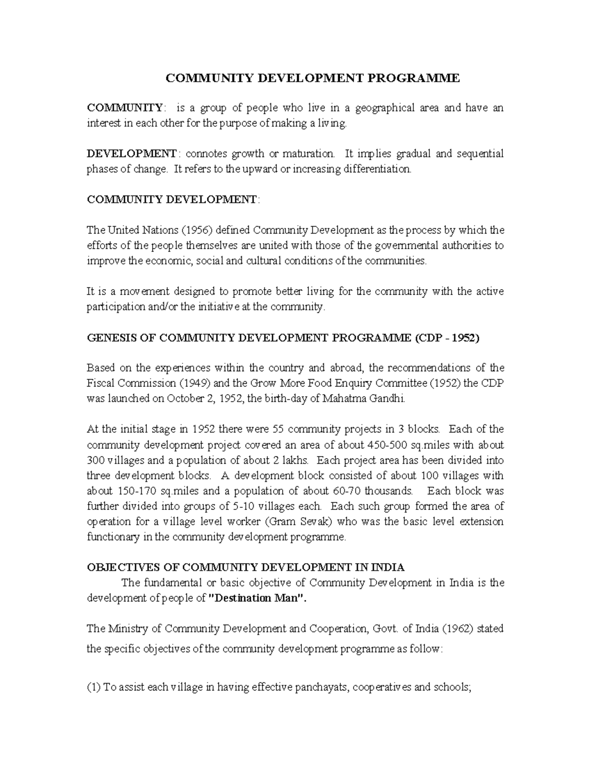 Community Development Programme & National Extension Service IADP IAAP ...