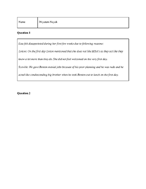 IMT Lisa Benton Ashish Sharma - Name Ashish Sharma Question 1 Instance 1 - The first instance ...