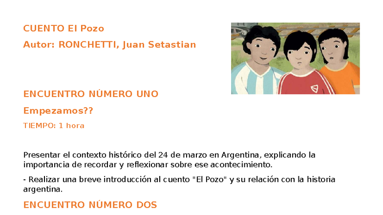 Actividades y Reflexiones sobre el Cuento "El Pozo" - Studocu