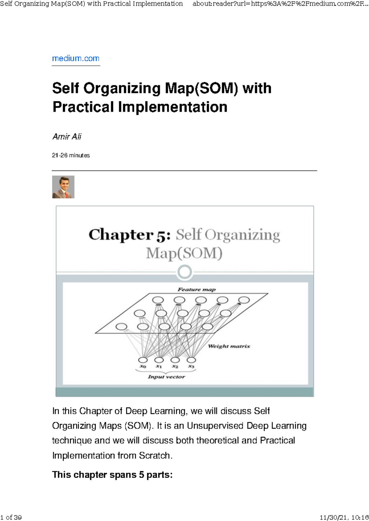 Self Organizing Maps (SOM) - Practical Implementation Guide - Studocu