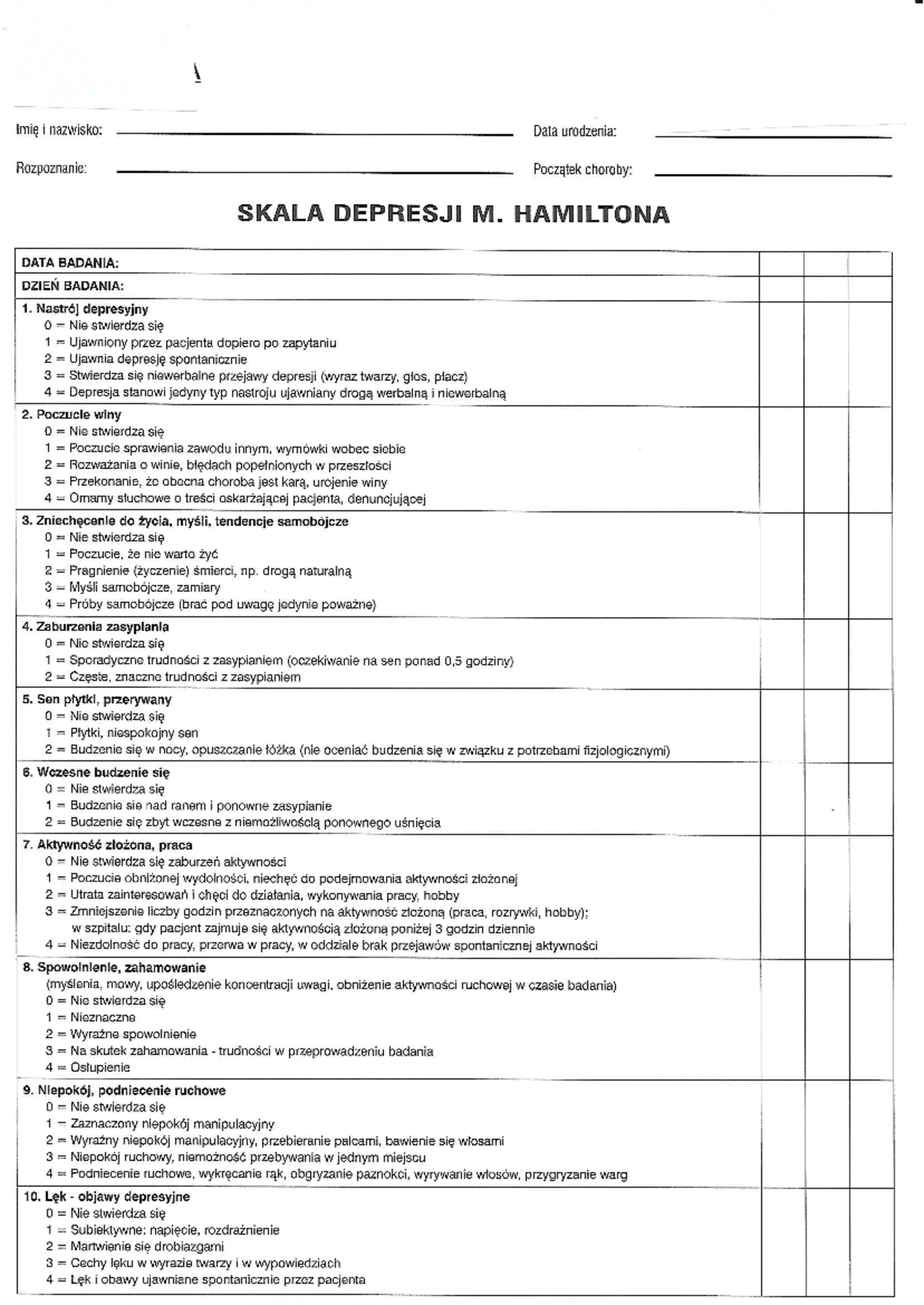 Hamilton Depression Scale: Overview and Applications - Studocu