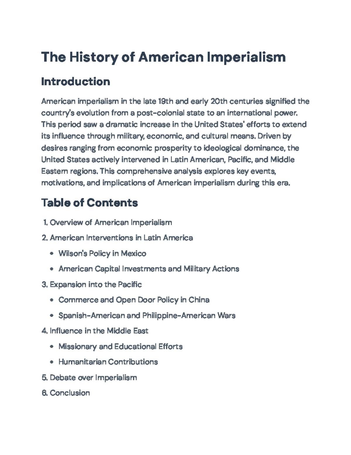 The History of American Imperialism: 19th-20th Century Analysis - Studocu
