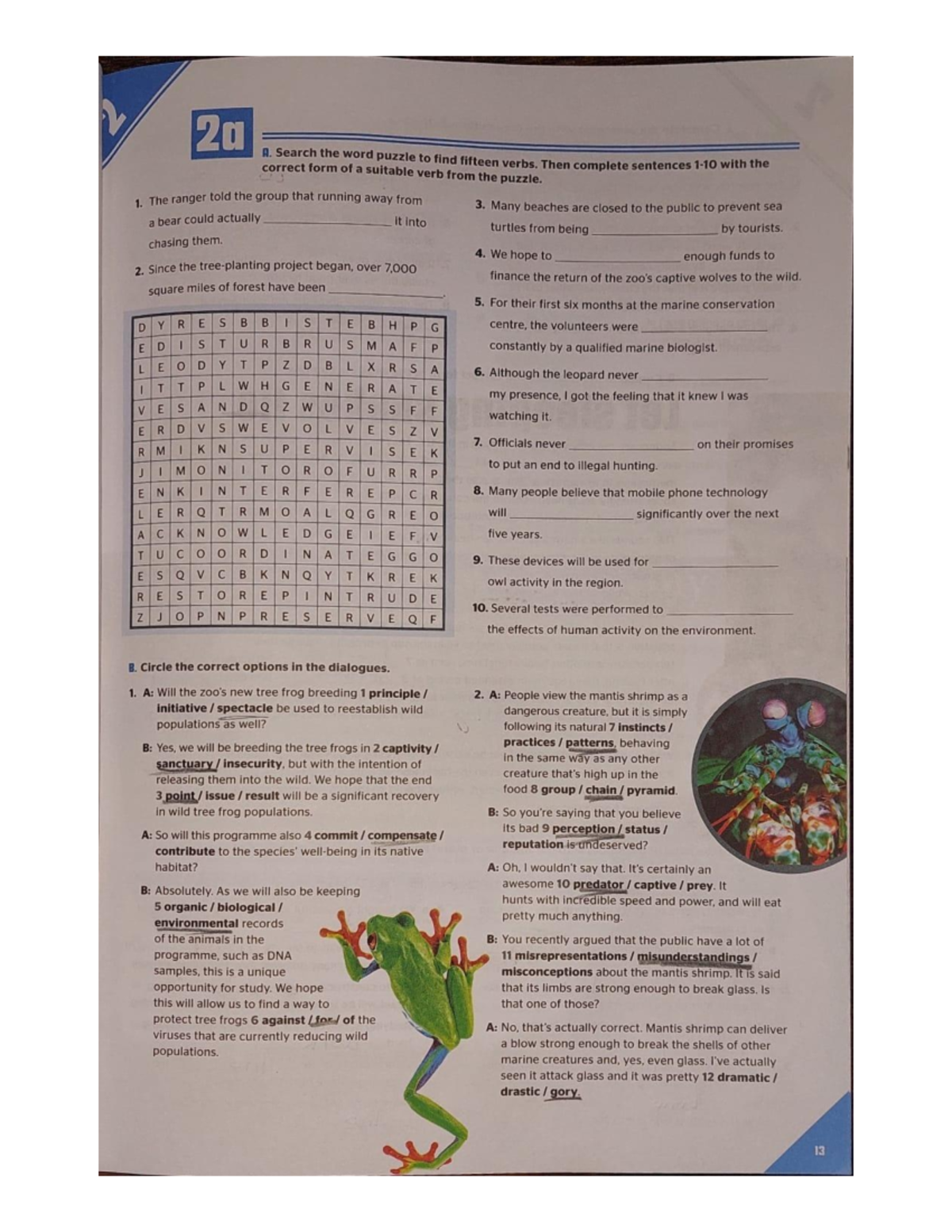 Workbook UNIT 2: Verbs, Vocabulary, and Conservation Concepts - Studocu