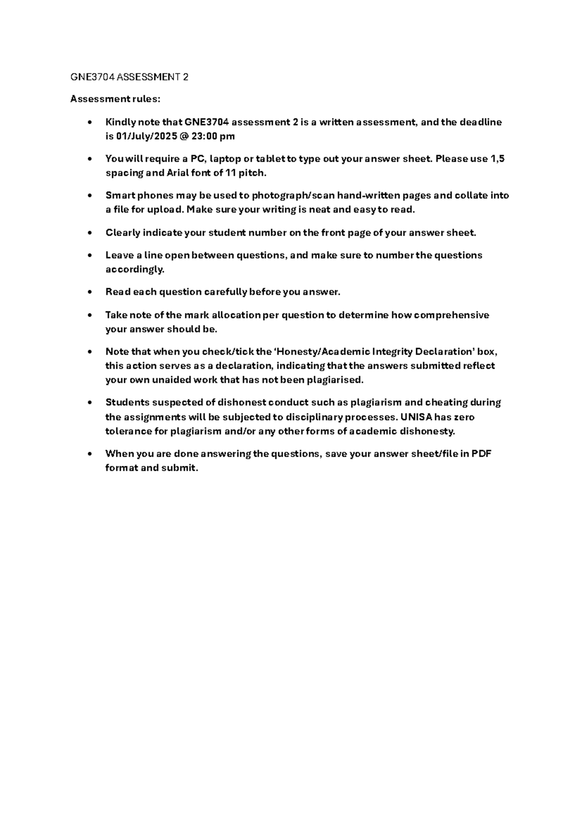 GNE3704 Assessment 2 - Guidelines for Genetics Practical Assignment ...