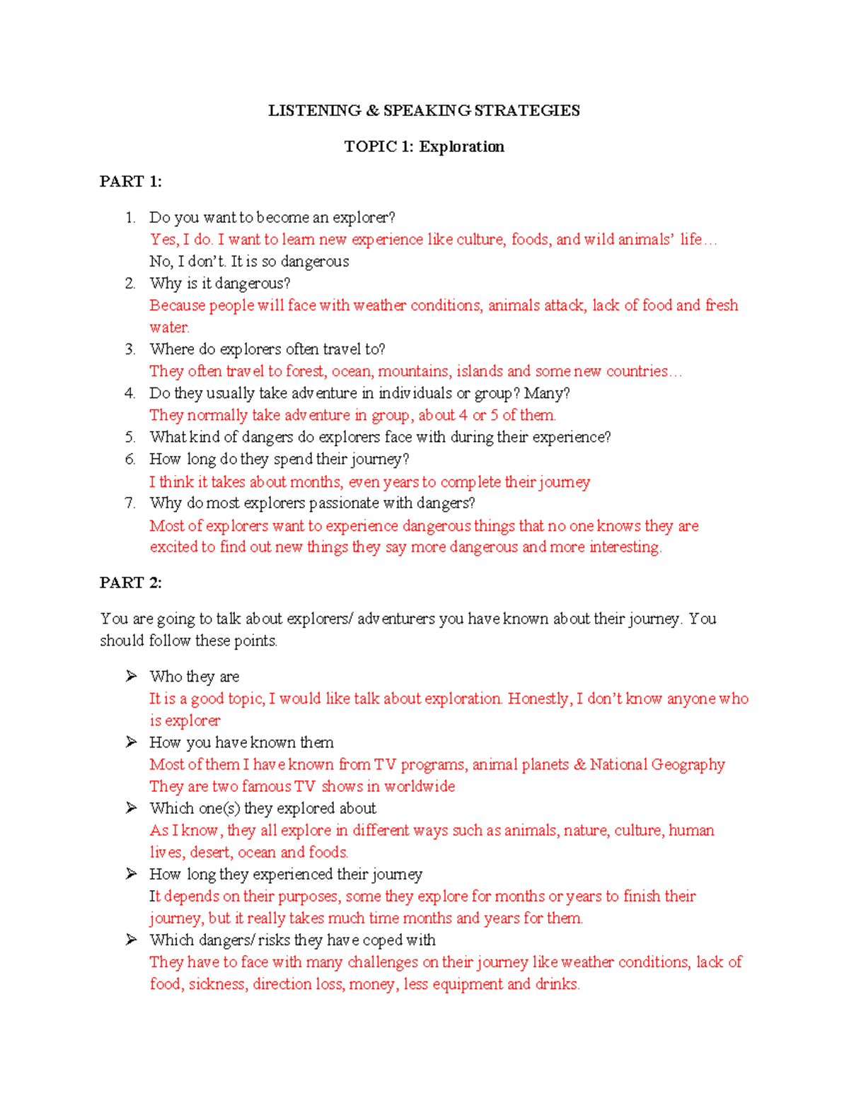 2 Listening & Speaking Strategies - LISTENING & SPEAKING STRATEGIES ...