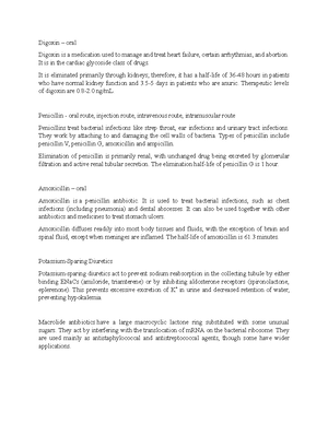 Week 7-10 Notes - Summary Pharmacology Nursing - CHOLINERGIC DRUGS ...