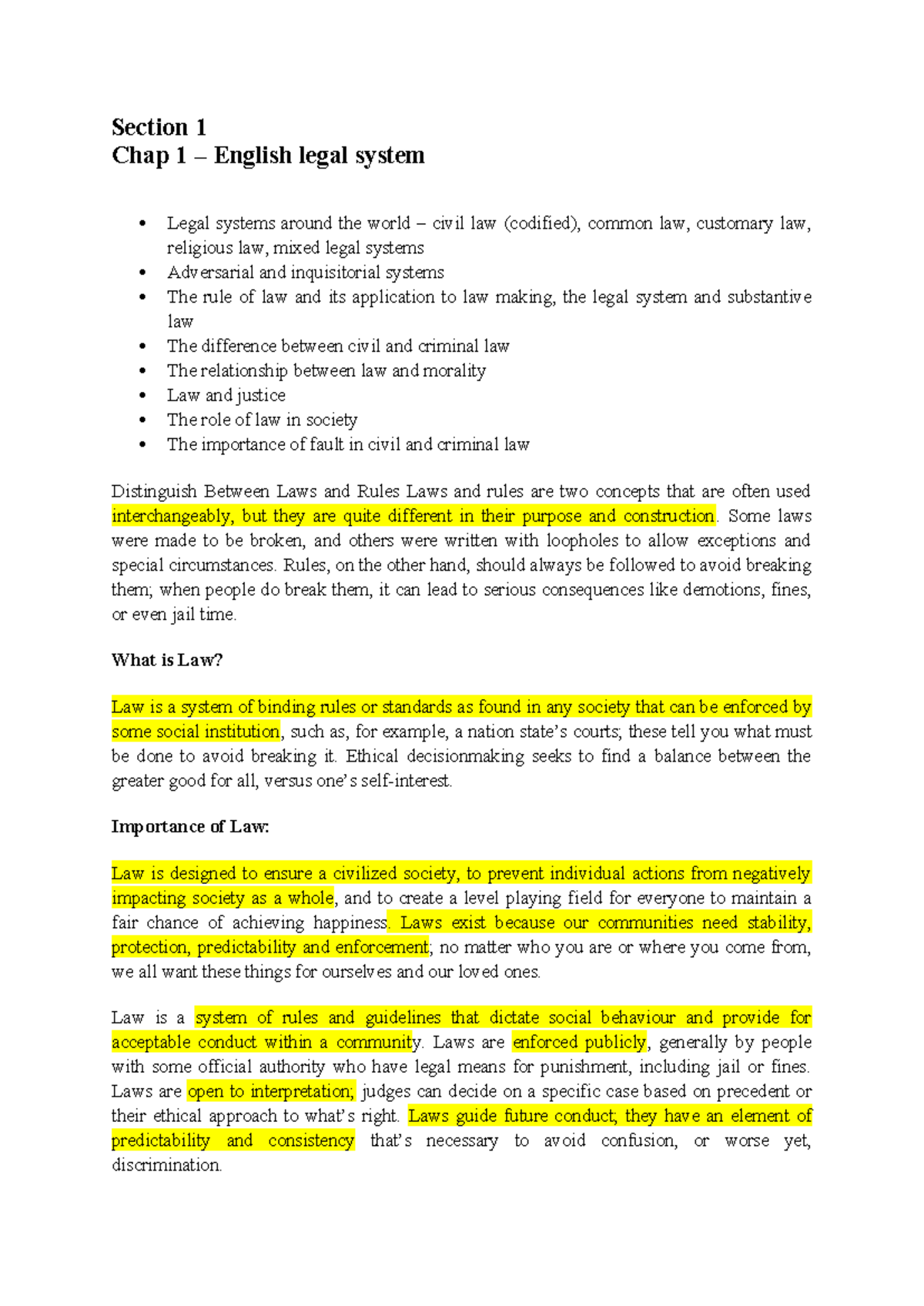 Chap 1 - English Legal System: Overview of Legal Frameworks and ...