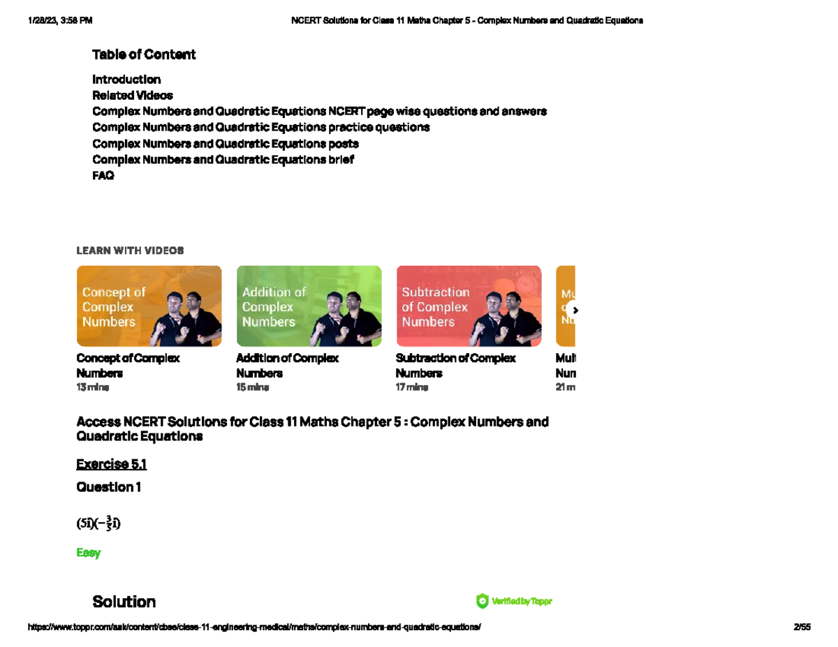 Complex numbers Questions - Mathematics - Studocu