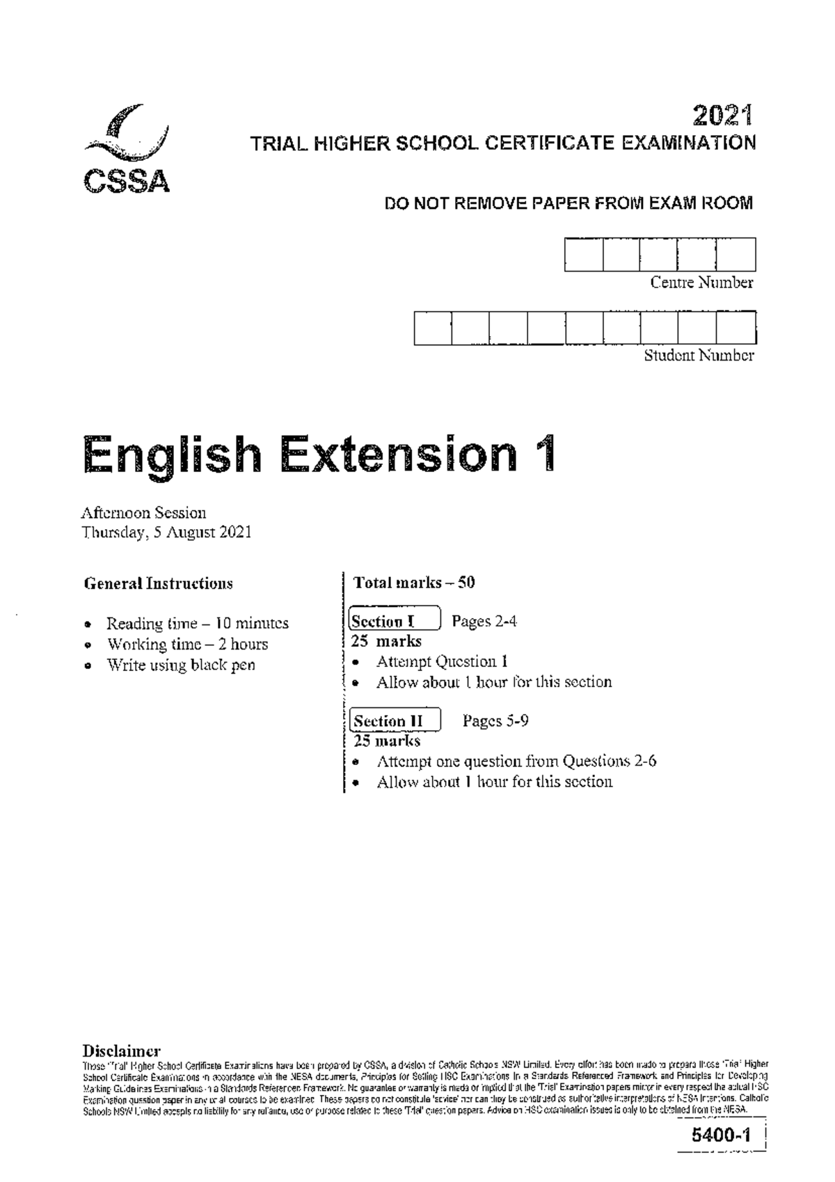 English Extension 1 - Every effort has been made to prepare these ...