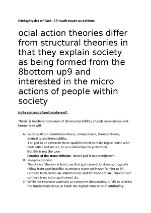 Problem of evil cheat sheet - Mackie - To this extent, either God doe ...