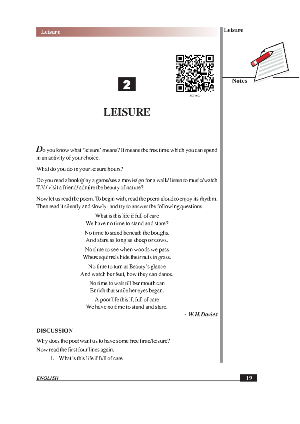 302EL2 - Nios english chapter 2 - Leisure Notes 22222 LEISURE D o you ...