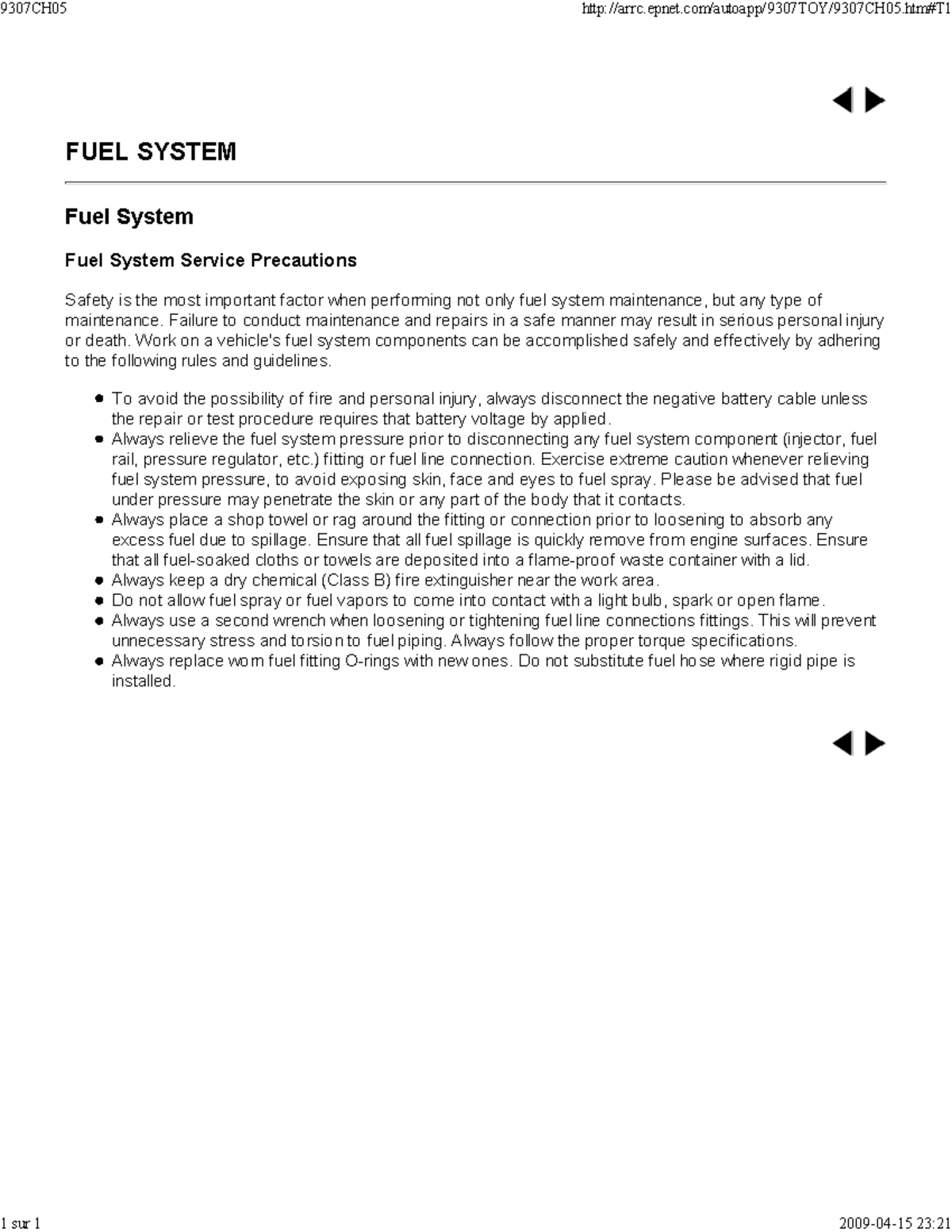 06 -Fuel System - FUEL SYSTEM Fuel System Fuel System Service ...