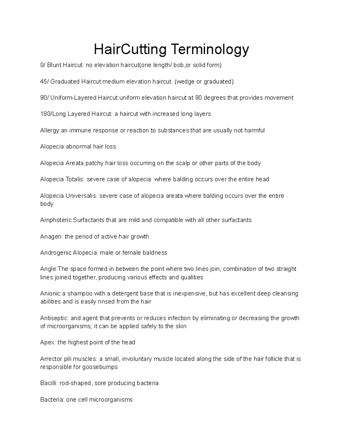 Hair Removal Theory Smart Notes for Aesthetics 109 Course - Studocu