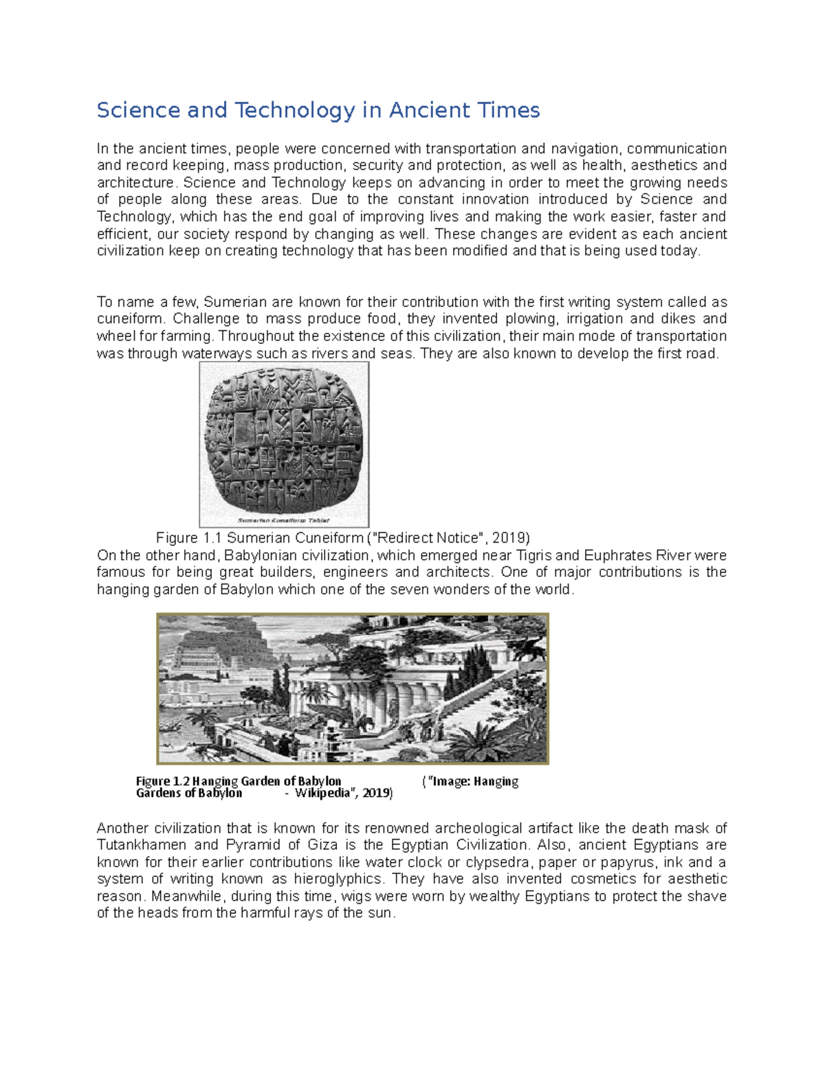 Science and Technology in Ancient Times - Science and Technology keeps ...