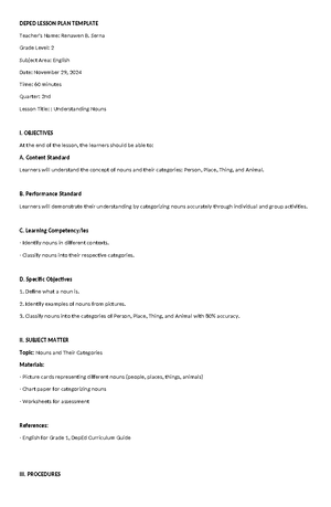 DLP SA Filipino 1 - Lesson plan - Biliran Province State University ISO ...