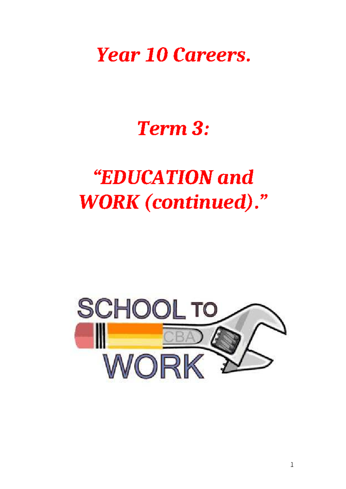 Year 10 Careers Term 3: Exploring Education and Career Pathways - Studocu